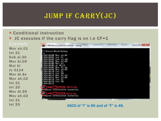 Assembly jmp presentation | PPTX | Programming Languages | Computing