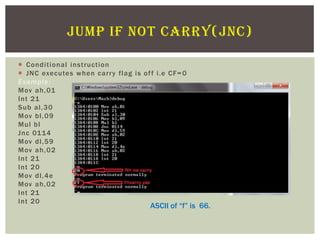 Assembly jmp presentation | PPTX | Programming Languages | Computing
