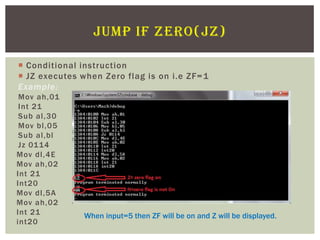 Assembly jmp presentation | PPTX | Programming Languages | Computing