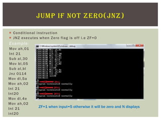 Assembly jmp presentation | PPTX | Programming Languages | Computing