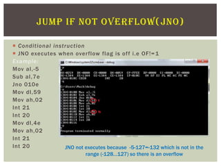 Assembly jmp presentation | PPTX | Programming Languages | Computing