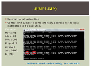 Assembly jmp presentation | PPTX | Programming Languages | Computing