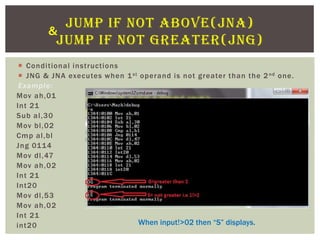Assembly jmp presentation | PPTX | Programming Languages | Computing