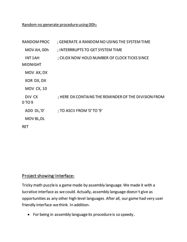 Tricky math puzzle project report | PDF