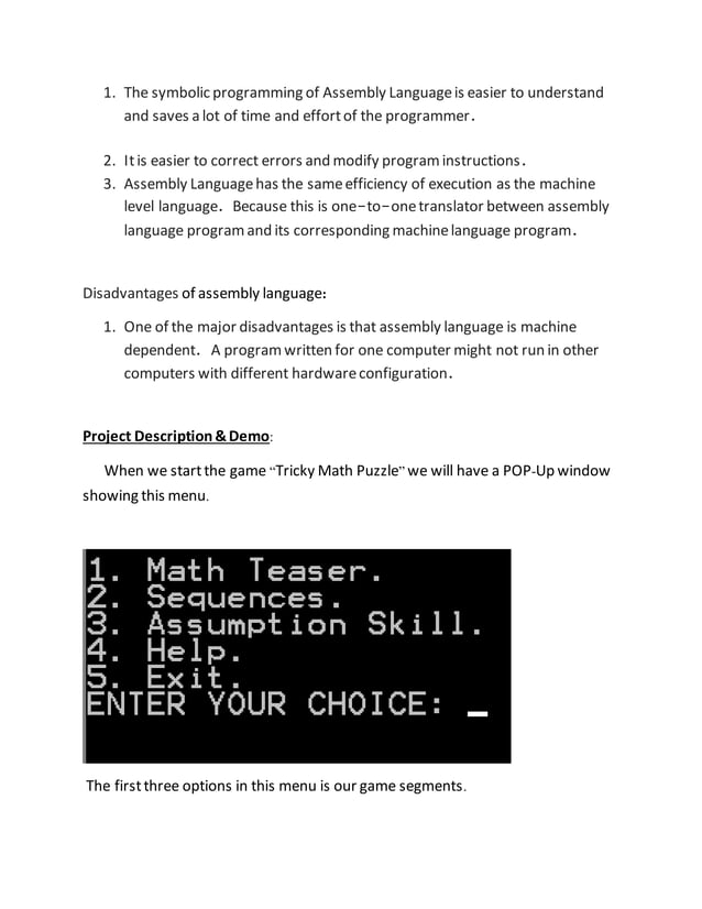 Tricky math puzzle project report | PDF
