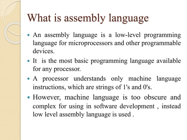 Assembly language | PPTX