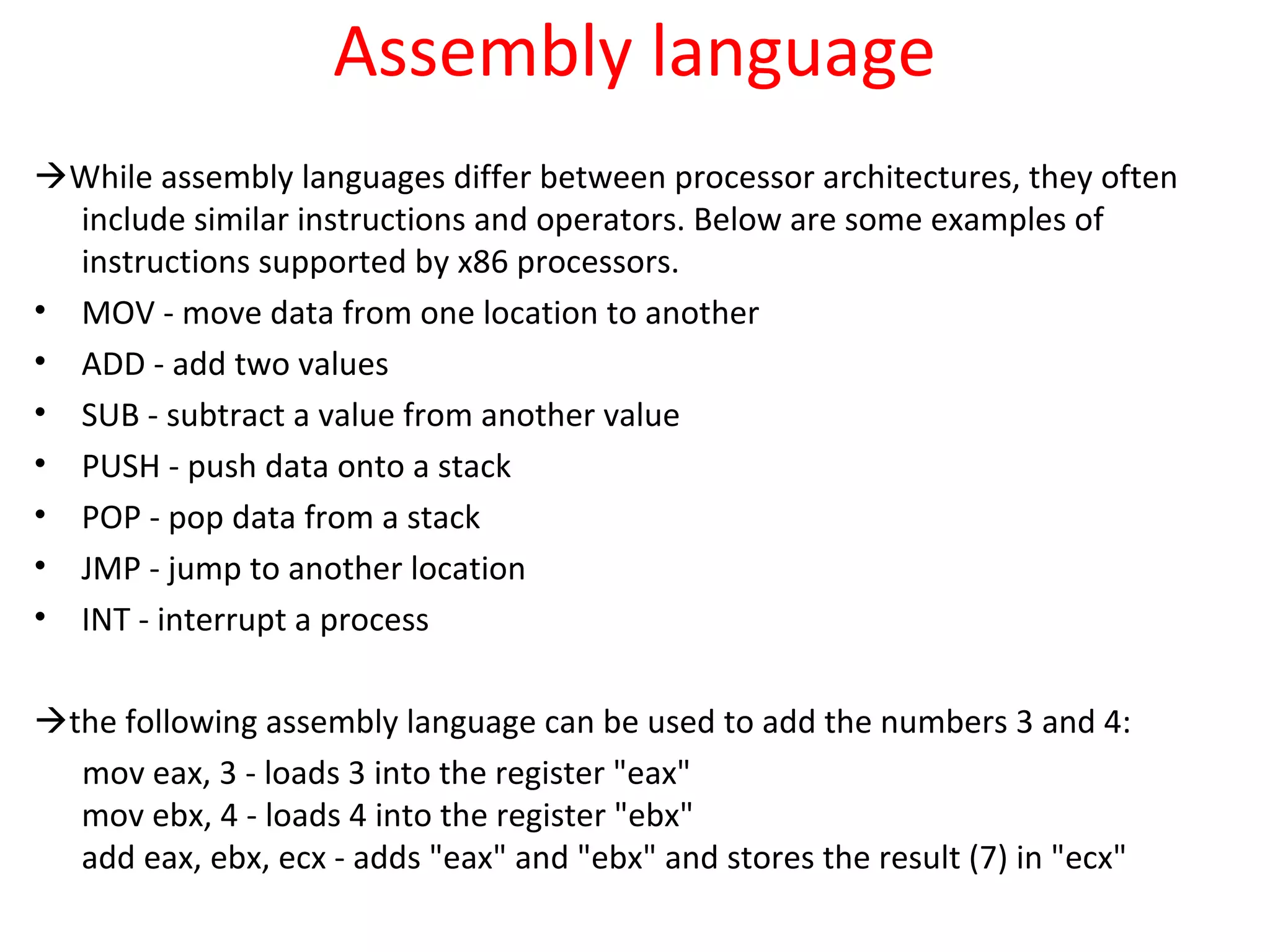 Assembly language | PPT