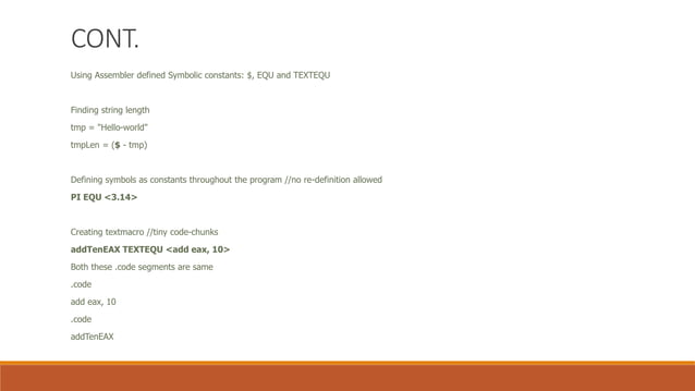 Assembly Language Tutorials For Windows 03 Assembly Language Programming Ppt