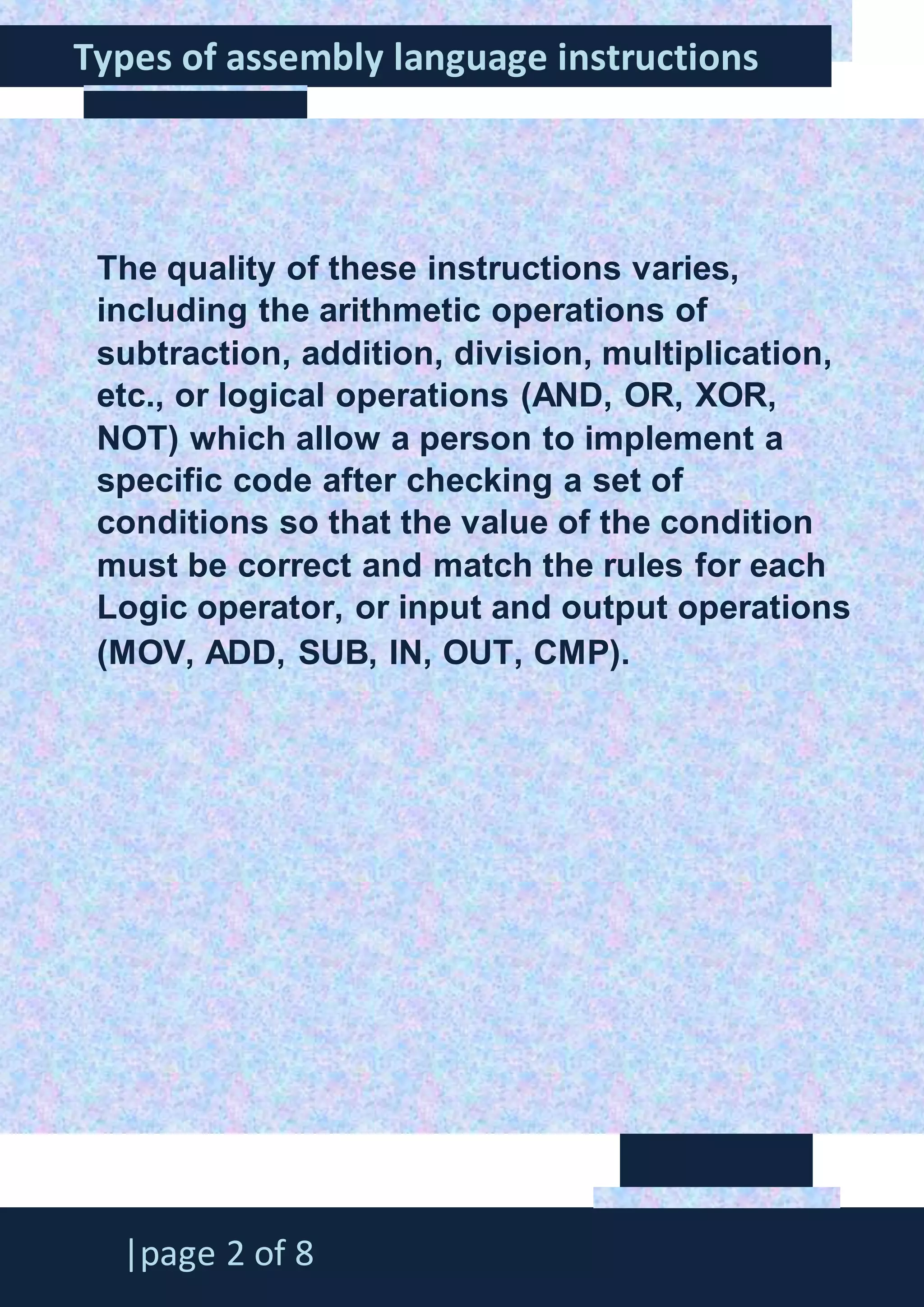 Assembly language | DOCX