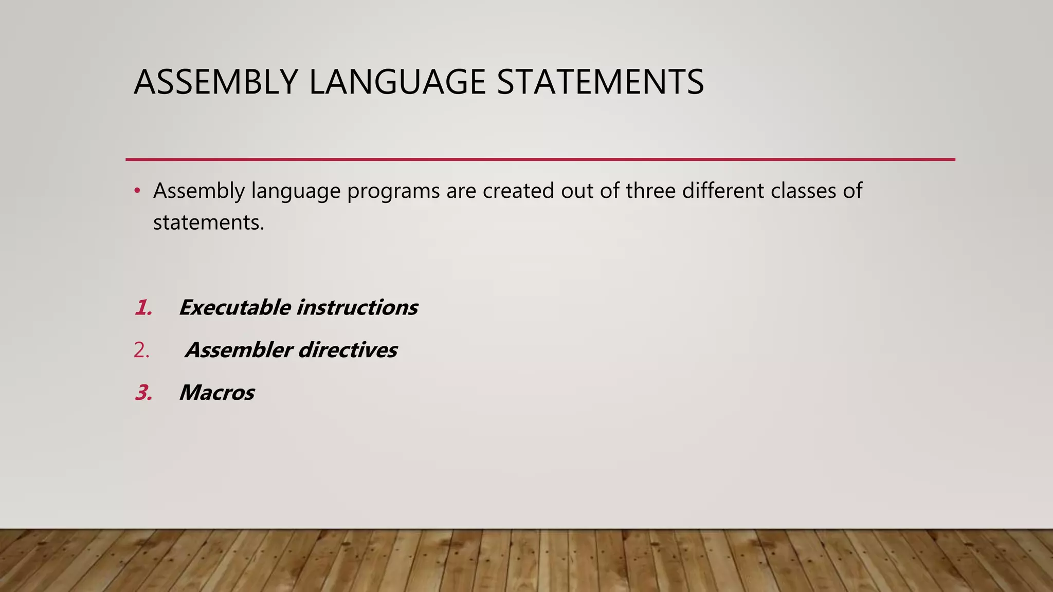 Overview Of Assembly Language | PPTX