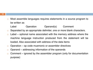 Assembly language.pptx | Programming Languages | Computing