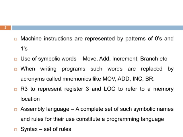 Assembly language.pptx | Programming Languages | Computing