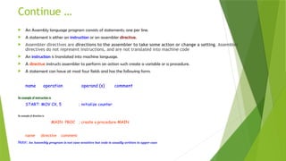 Assembly Language lecture university of narowal | PPTX