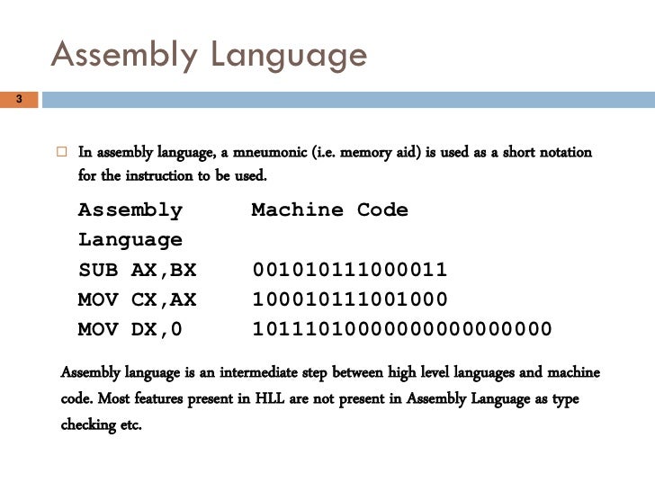 Assembly language 8086 intermediate Assembly language 8086 intermediate