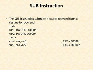 Assembly language (addition and subtraction) | PPTX
