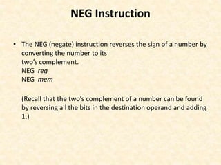Assembly language (addition and subtraction) | PPTX