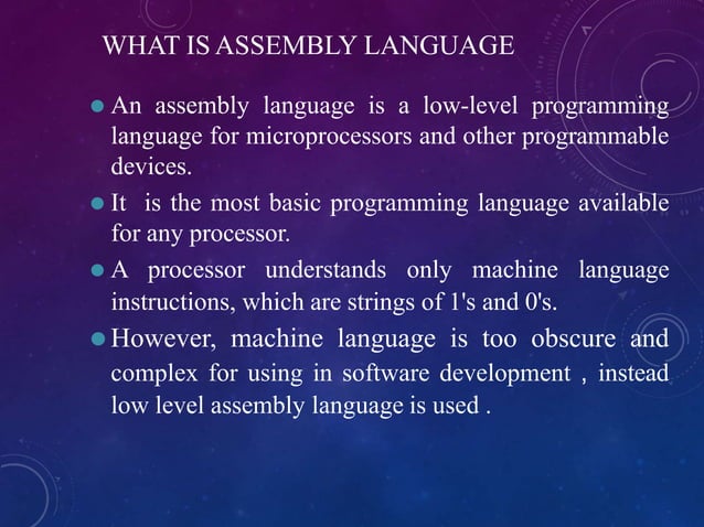 assembly language chapter 1.pptxassembly language chapte | PPT