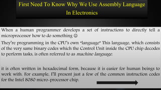 Assembly Language In Electronics | PPTX