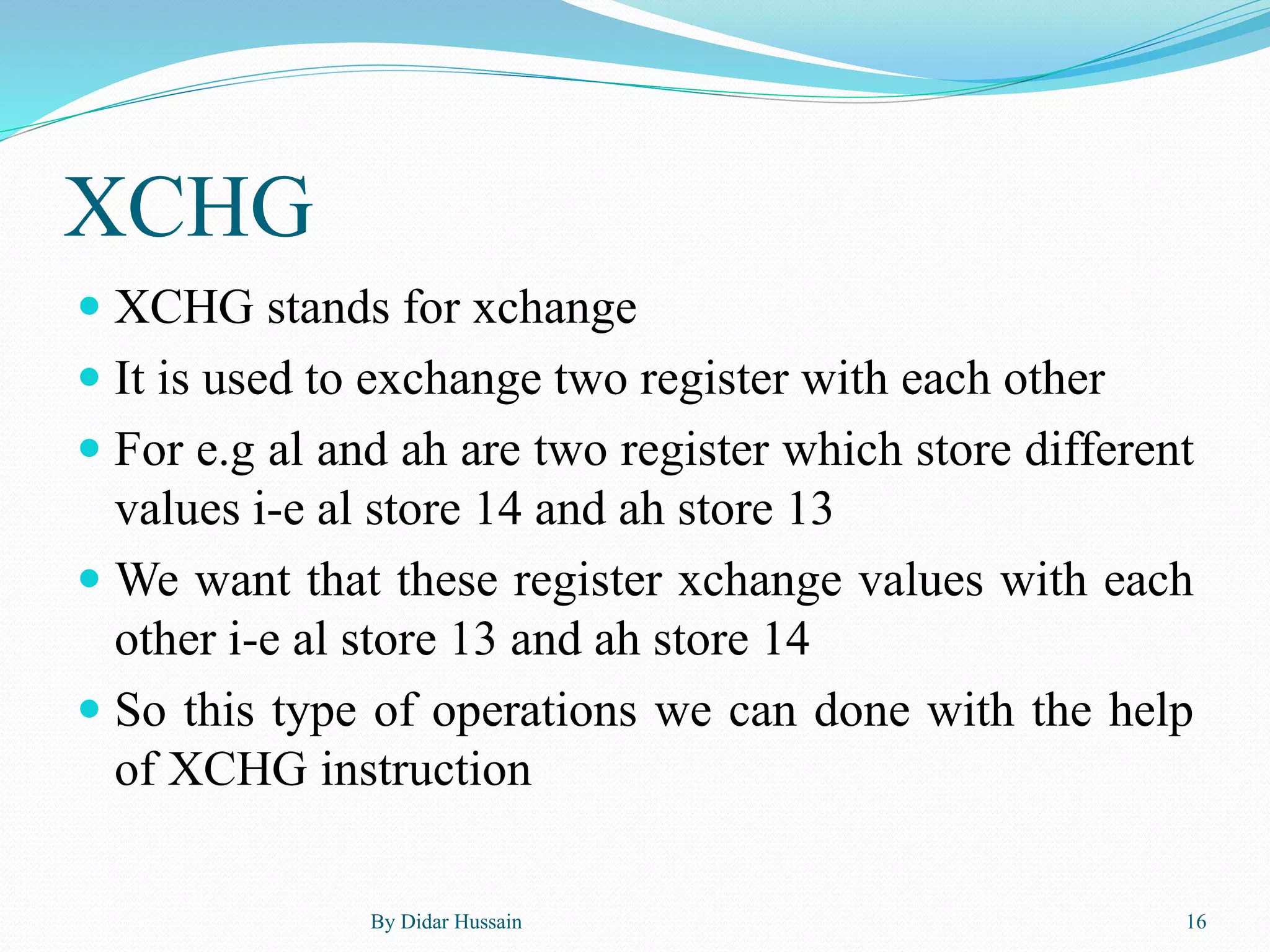 Assembly language instructions | PDF