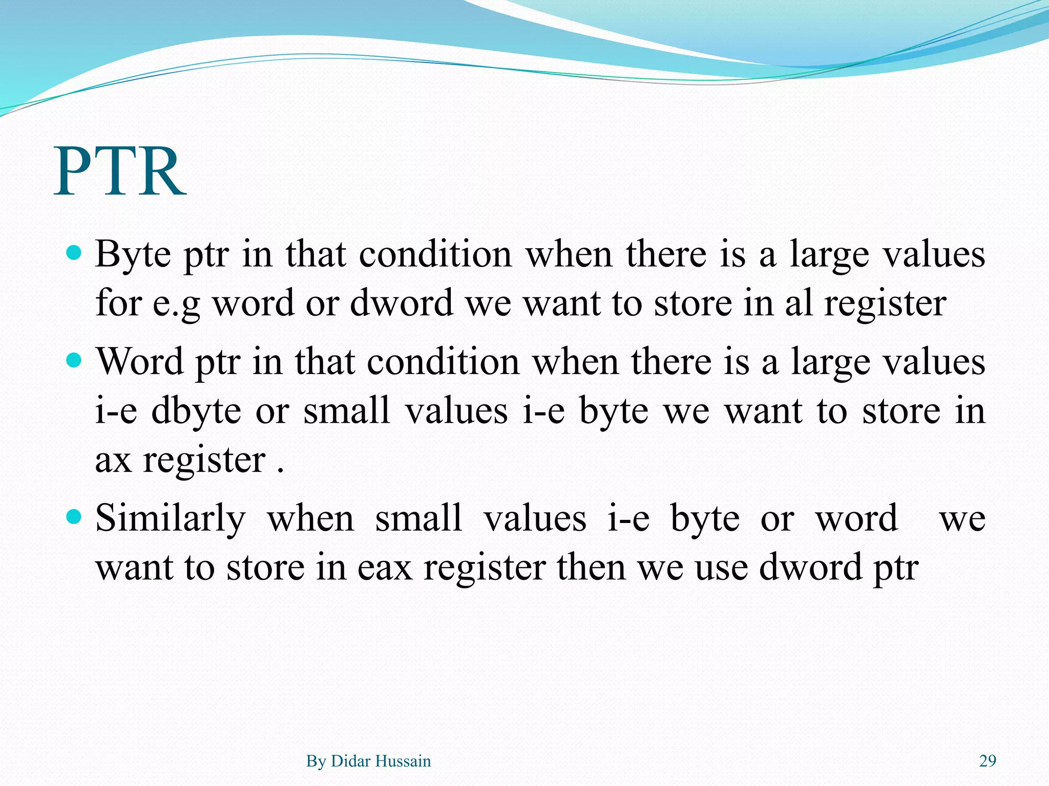 Assembly language instructions | PDF