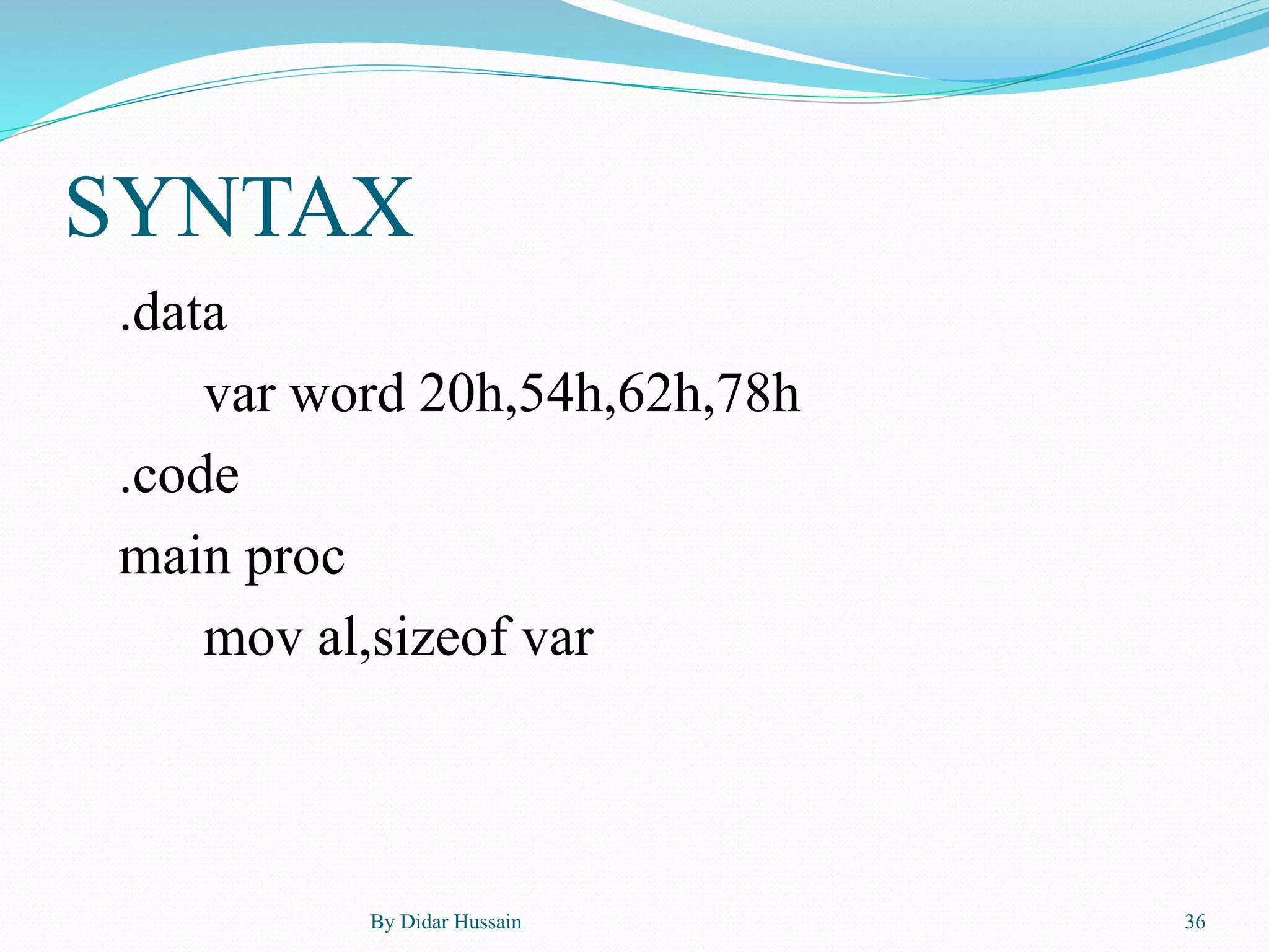 Assembly Language Instructions Ppt