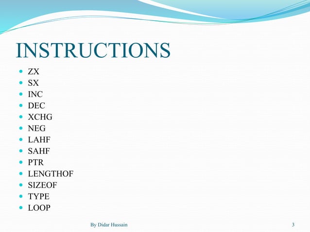 Assembly language instructions | PDF Assembly language instructions | PDF