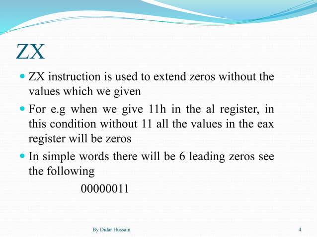 Assembly language instructions | PDF