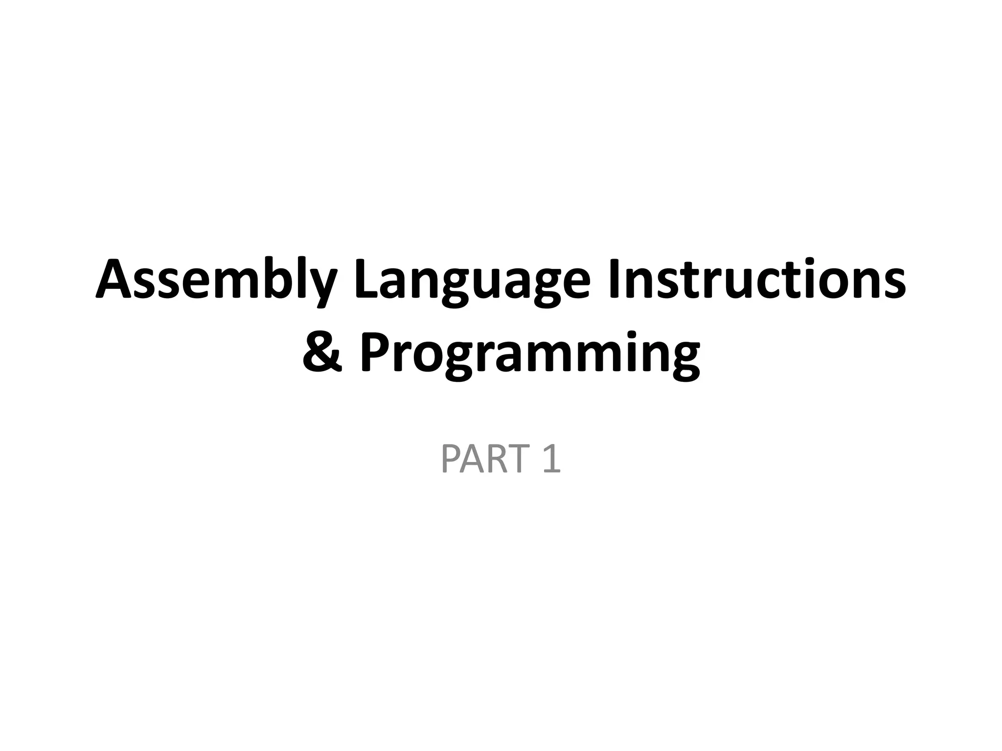 Assembly Language Instructions & Programming.pptx