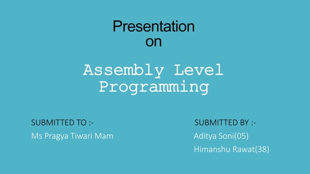 Assembly language programming | PPTX