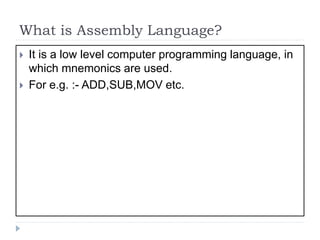 Assembly language progarmming | PPT