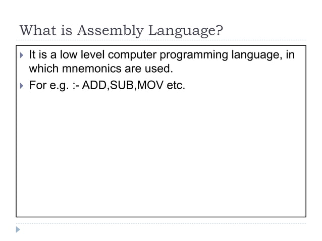 Assembly language progarmming | PPT