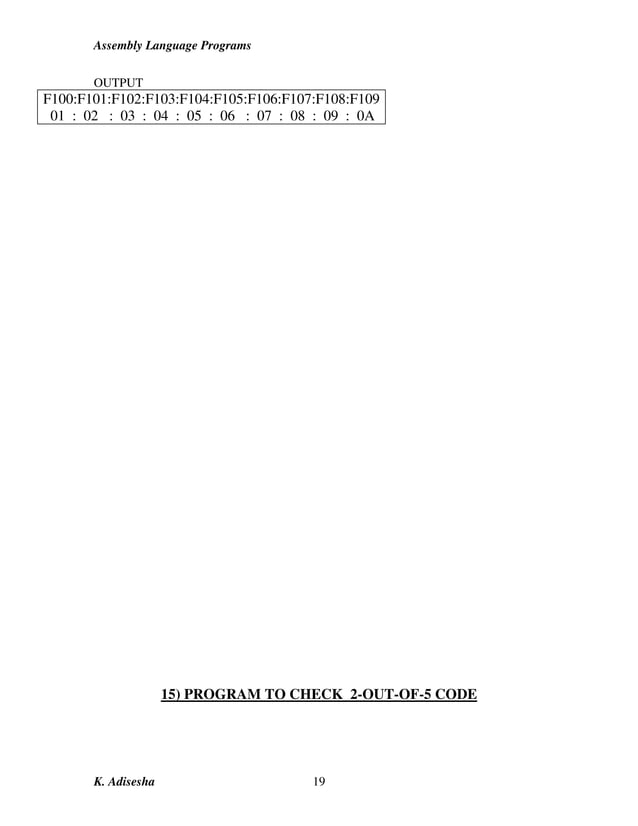 Assembly language programming | PDF