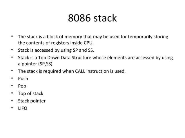 Assembly language programming_fundamentals 8086 | PPT | Programming Languages | Computing