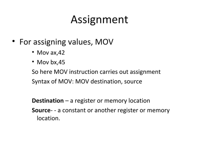 Assembly Language Programmingfundamentals 8086 Ppt Programming Languages Computing