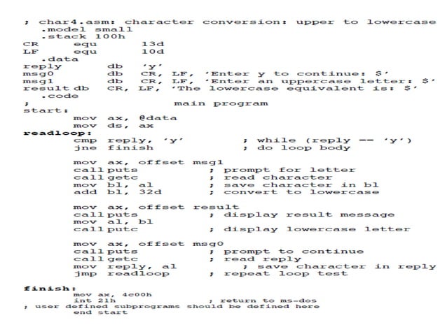 Assembly Language Programmingfundamentals 8086 Ppt Programming Languages Computing