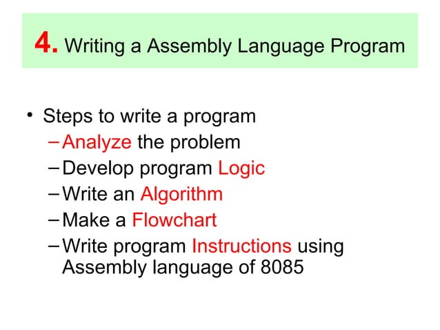 Assembly Language Programming Of 8085 | PPT | Programming Languages | Computing
