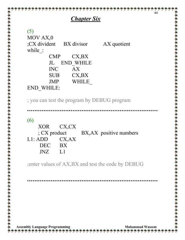 Assembly Language Programming And Organization Of Ibm Pc By Ytha Yu
