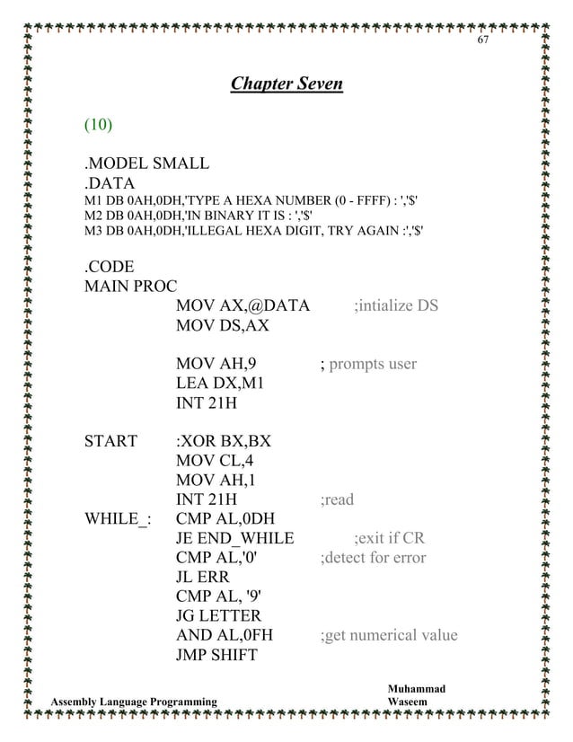 Assembly Language Programming And Organization Of Ibm Pc By Ytha Yu
