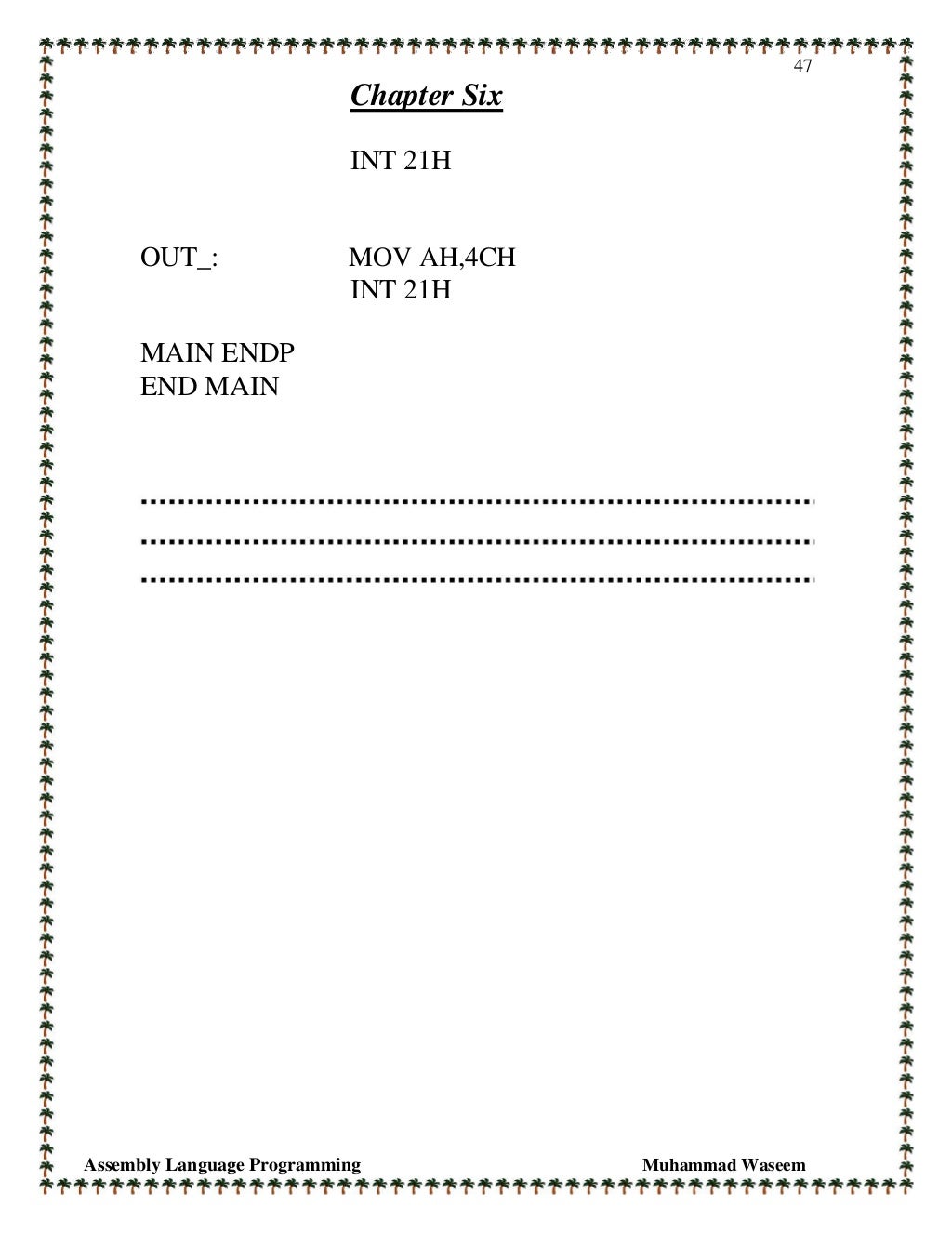 assembly language programming and organization of IBM PC assembly language programming and organization of IBM PC