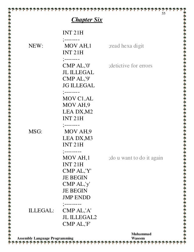 Assembly Language Programming And Organization Of Ibm Pc By Ytha Yu