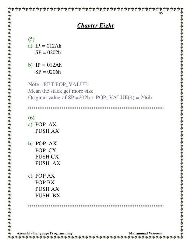 Assembly Language Programming And Organization Of Ibm Pc By Ytha Yu