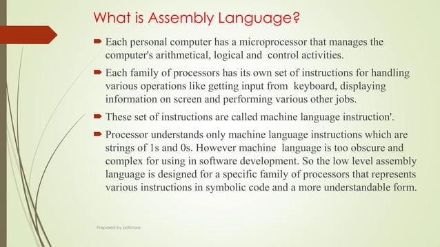 Assembly level language | PDF
