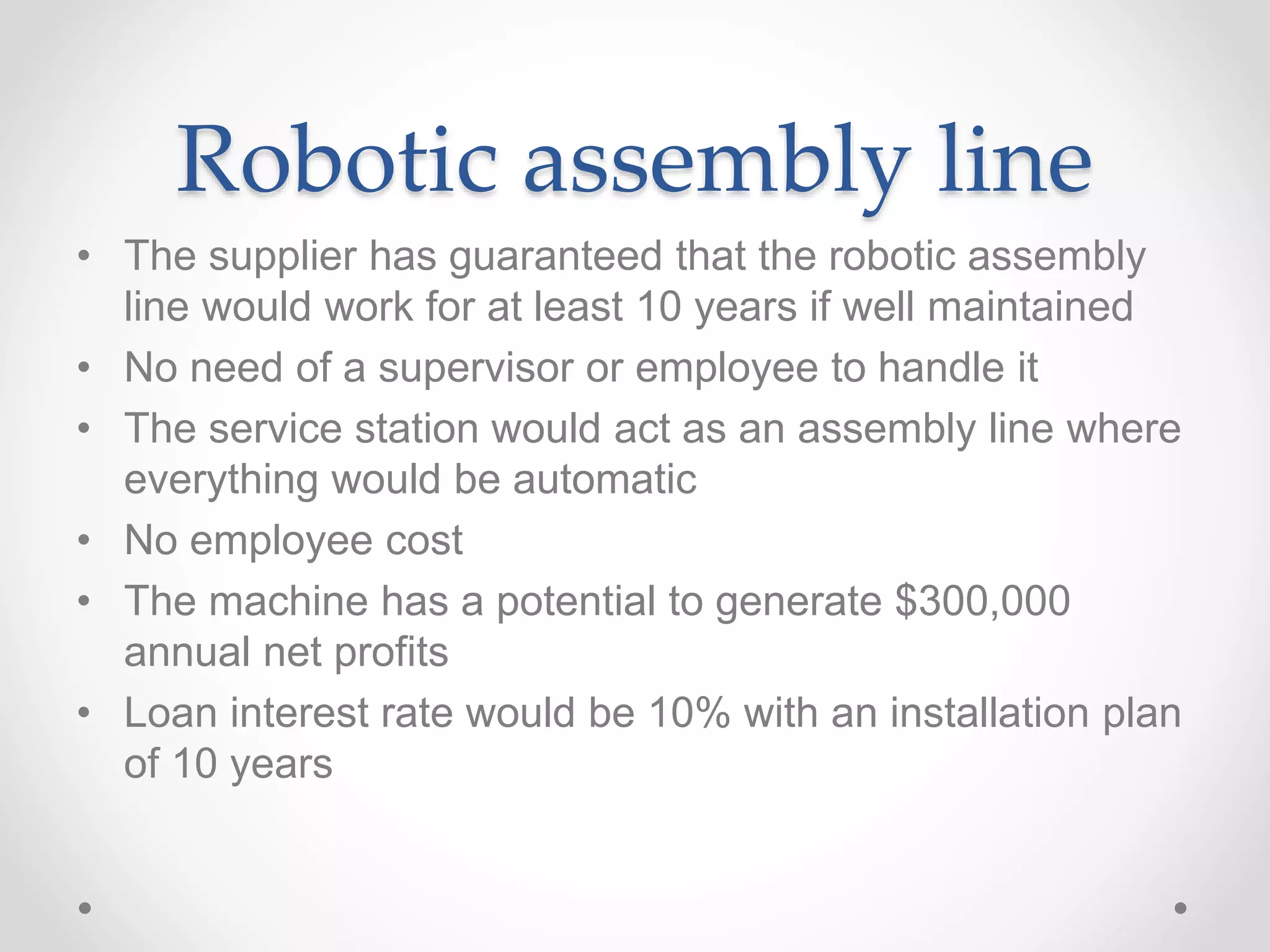 Assembly line (Cost Benefit analysis) Engineering Economics | PPT