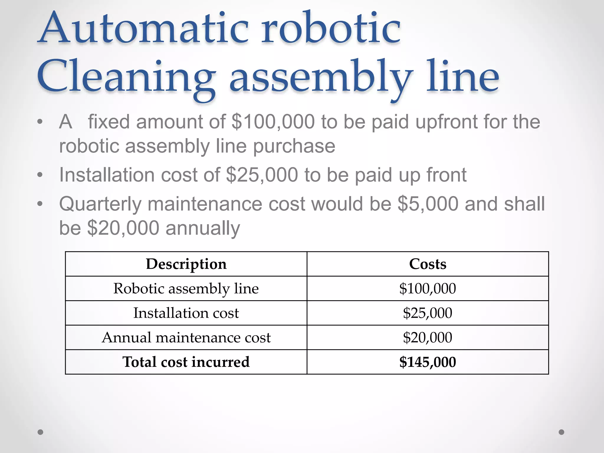 Assembly line (Cost Benefit analysis) Engineering Economics | PPT
