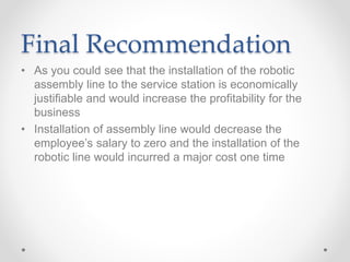 Assembly line (Cost Benefit analysis) Engineering Economics | PPT