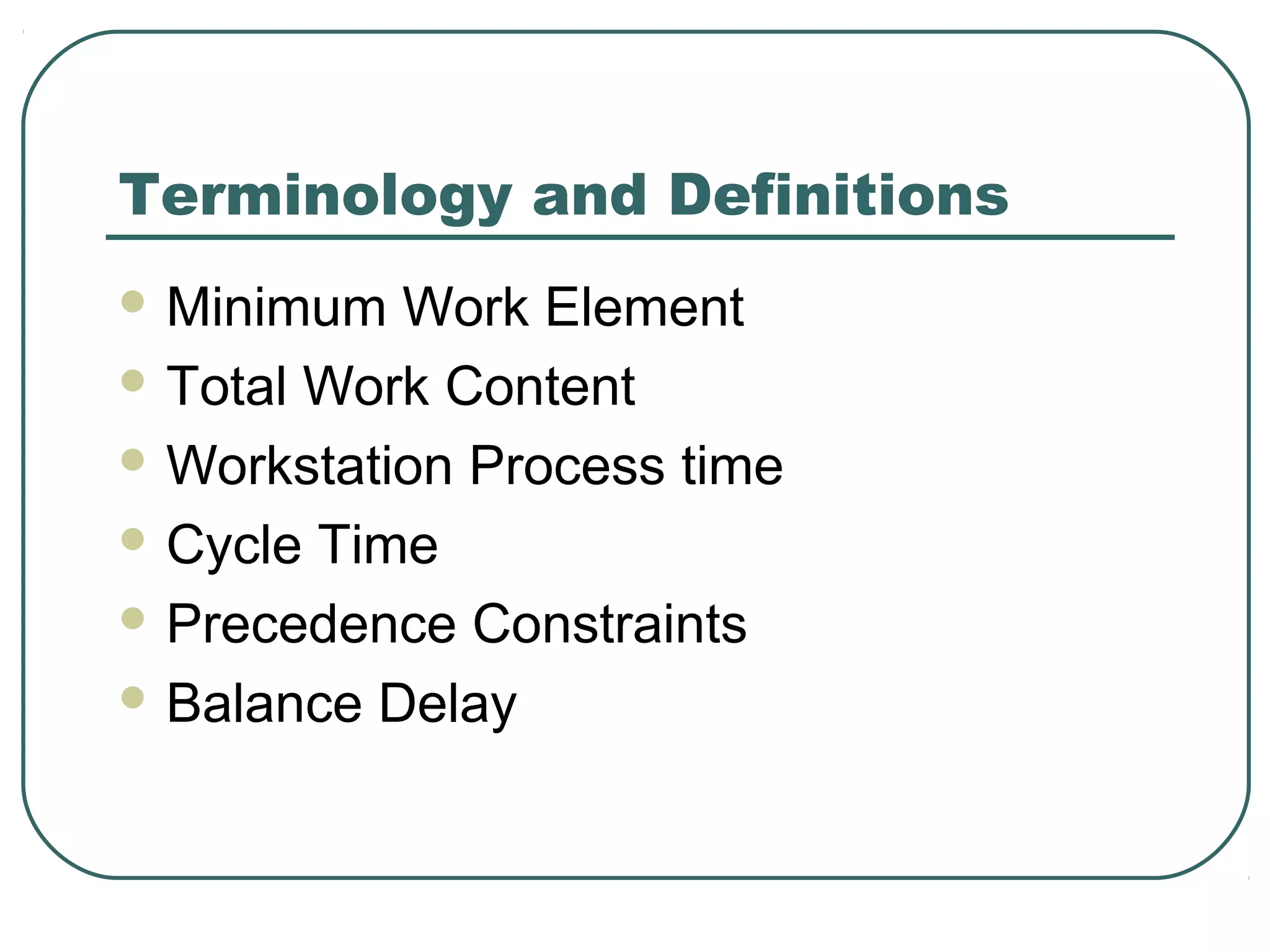 Assembly line balancing | PPT