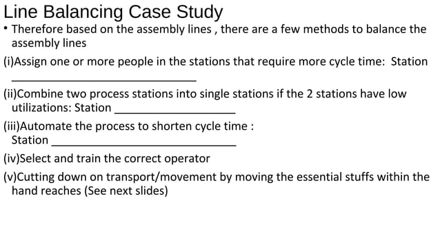 Assembly Line Balancing | PPT