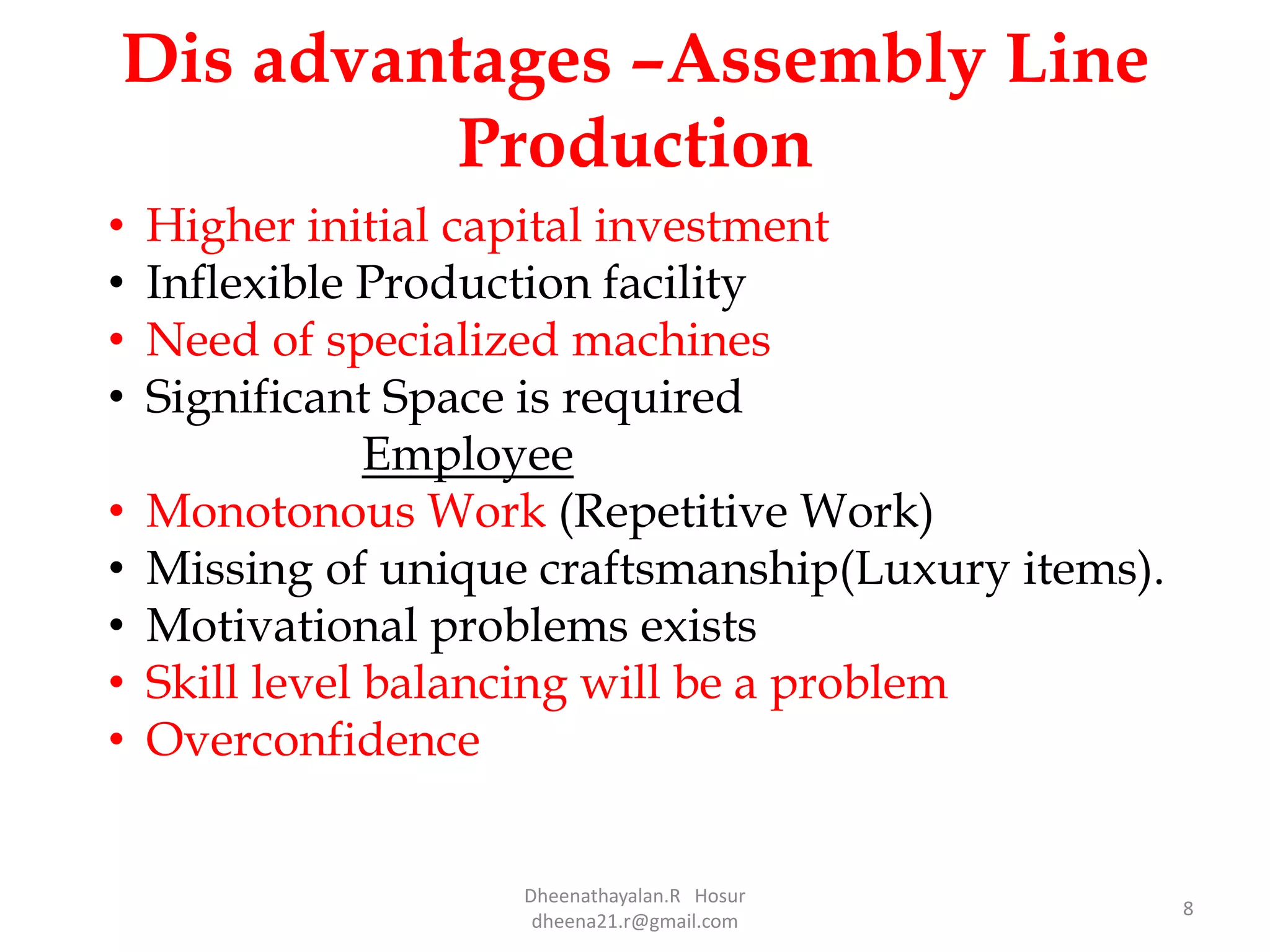 Assembly Line Production Introduction | PPTX