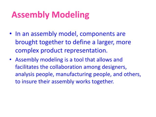 Assembly modelling | PPTX