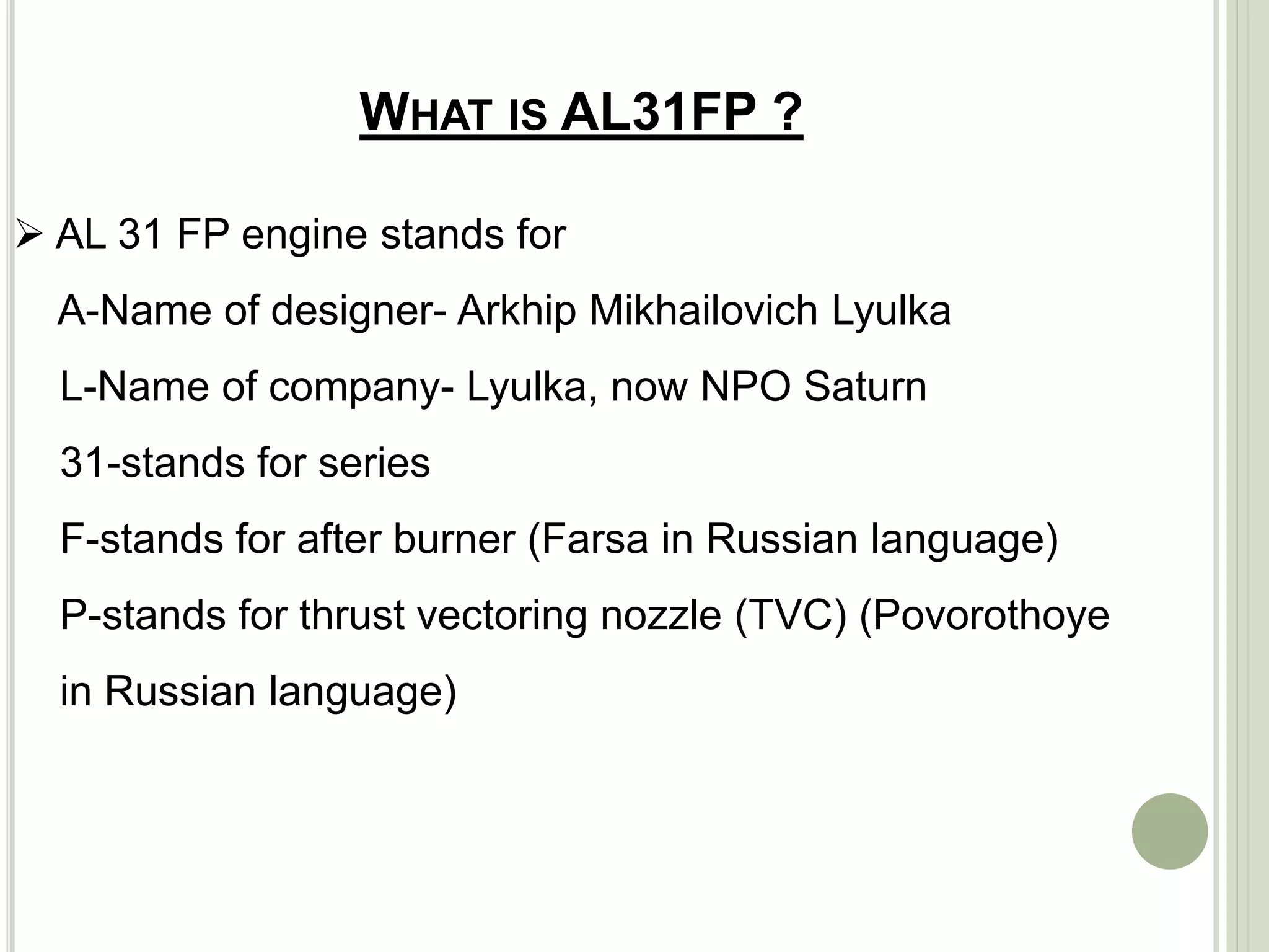 Assembly of al31 fp | PPTX